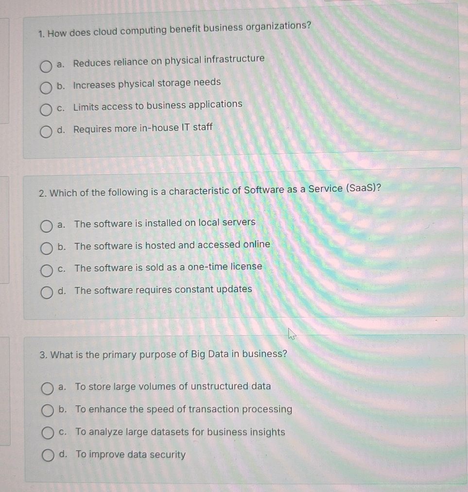 1. How does cloud computing benefit business | StudyX