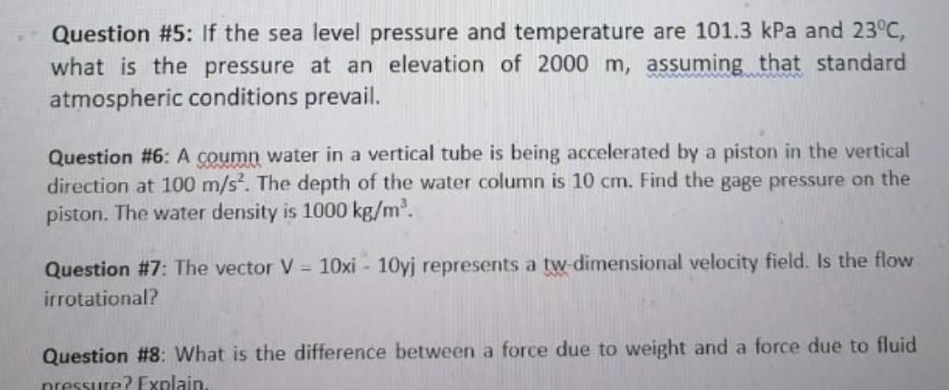 Question #5: If the sea level pressure and | StudyX