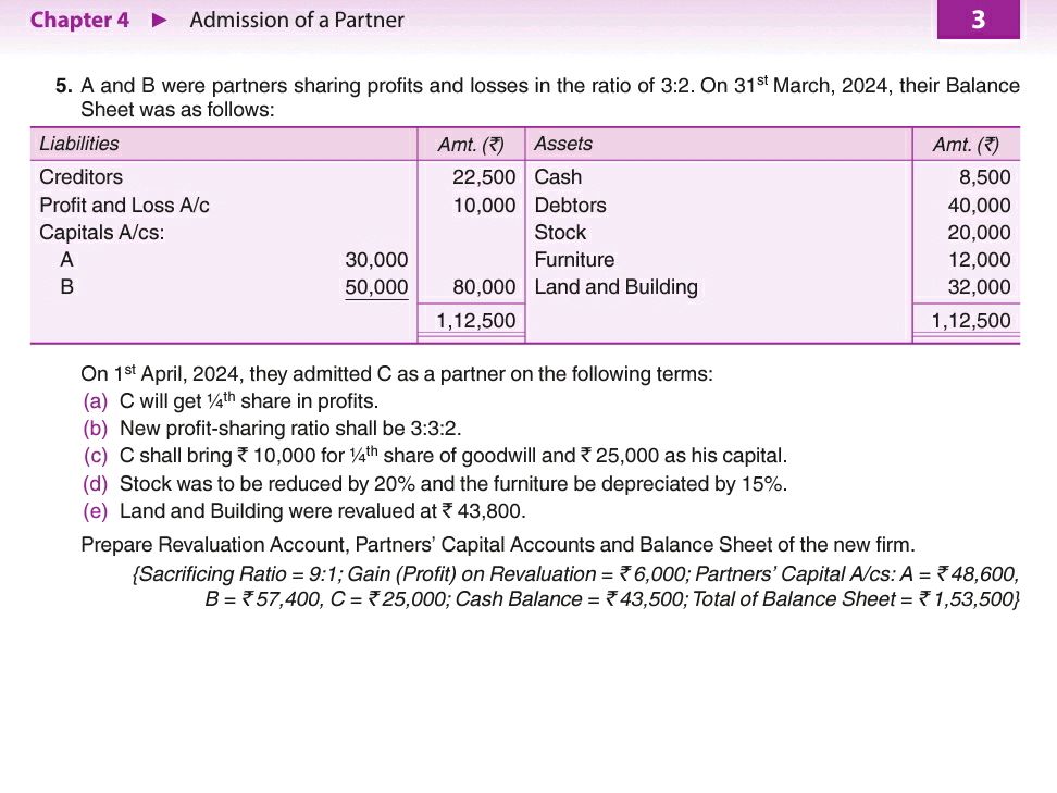 5. A and B were partners sharing profits and | StudyX