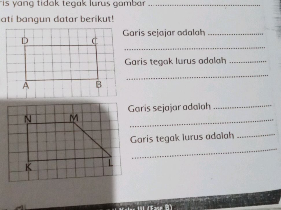 ati bangun datar berikut! Garis sejajar | StudyX