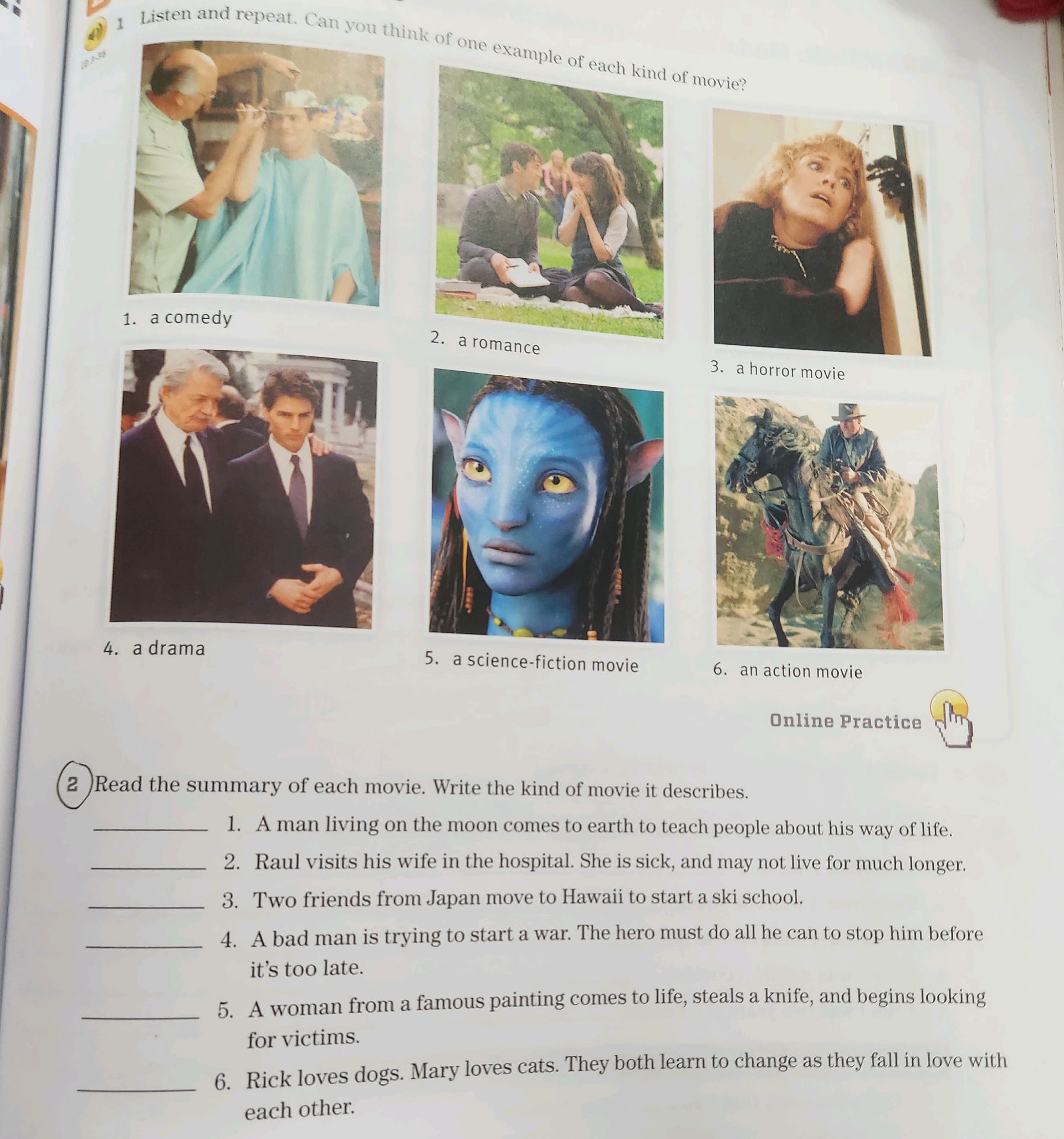 Read the summary of each movie. Write the | StudyX