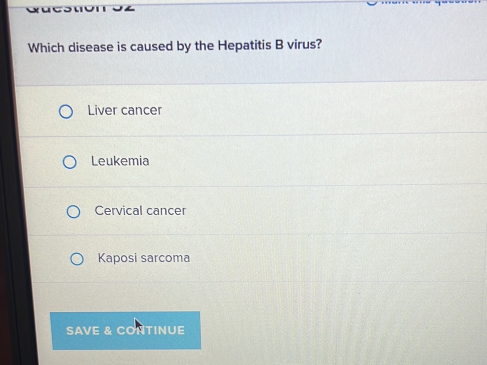 Which disease is caused by the Hepatitis B | StudyX