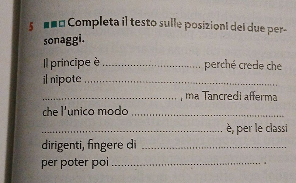 5 Completa il testo sulle posizioni dei | StudyX