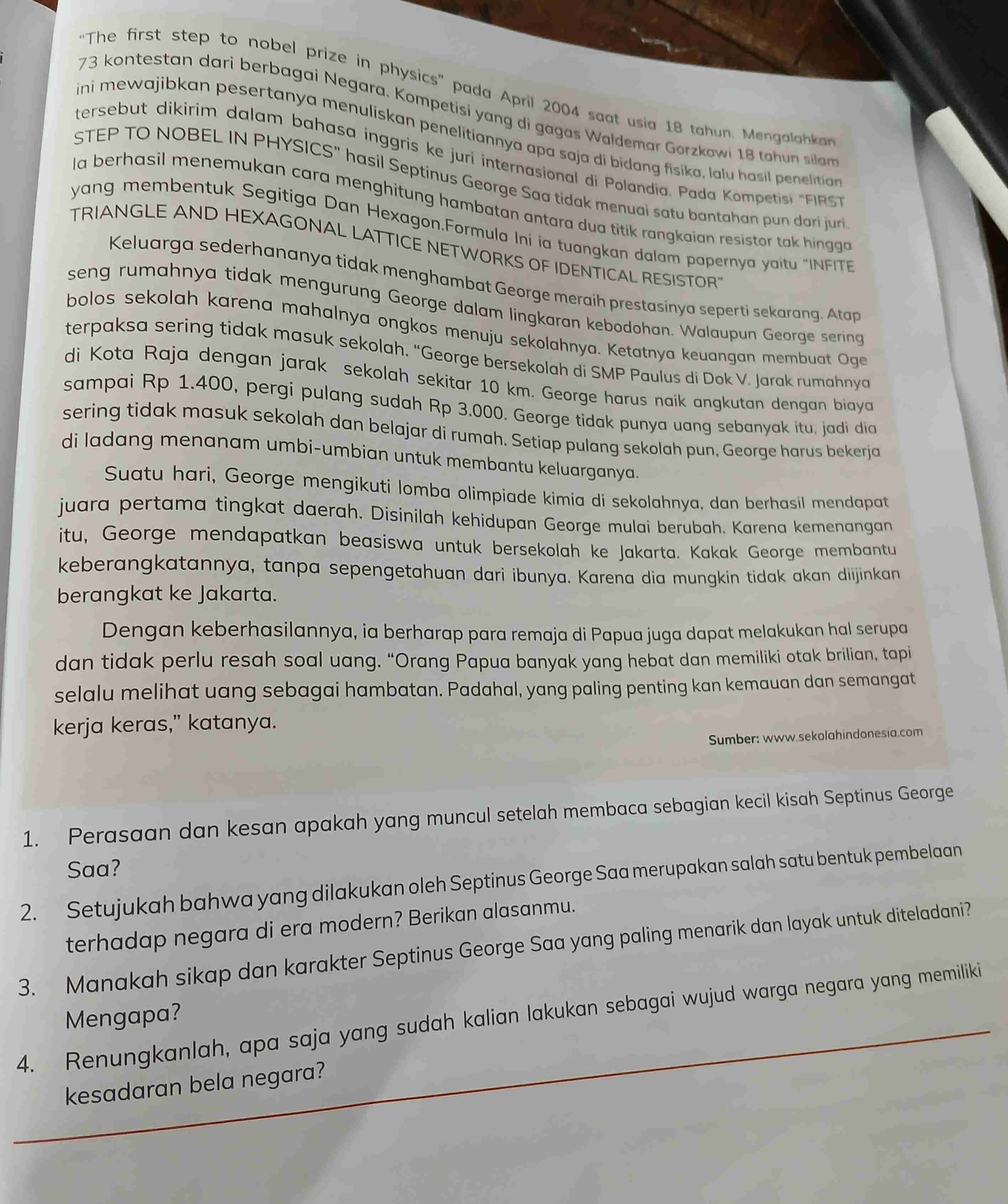 1. Perasaan dan kesan apakah yang muncul | StudyX