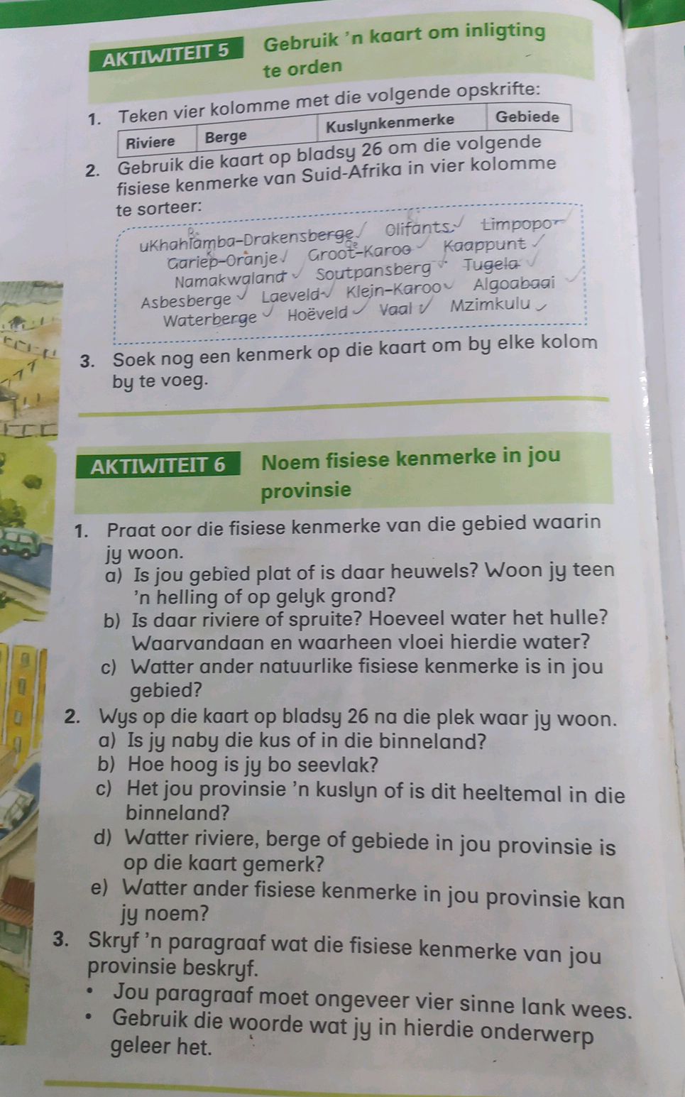 1. Teken vier kolomme met die volgende | StudyX