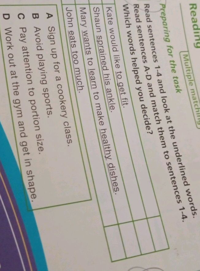 Read sentences 1-4 and look at the | StudyX