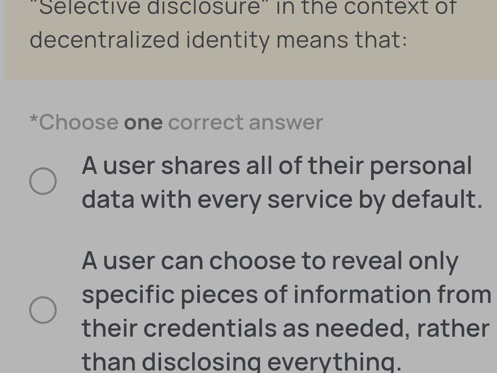 "Selective disclosure" in the context of | StudyX