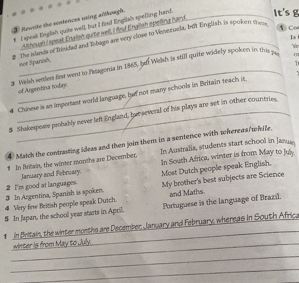 Match the contrasting ideas and then join | StudyX