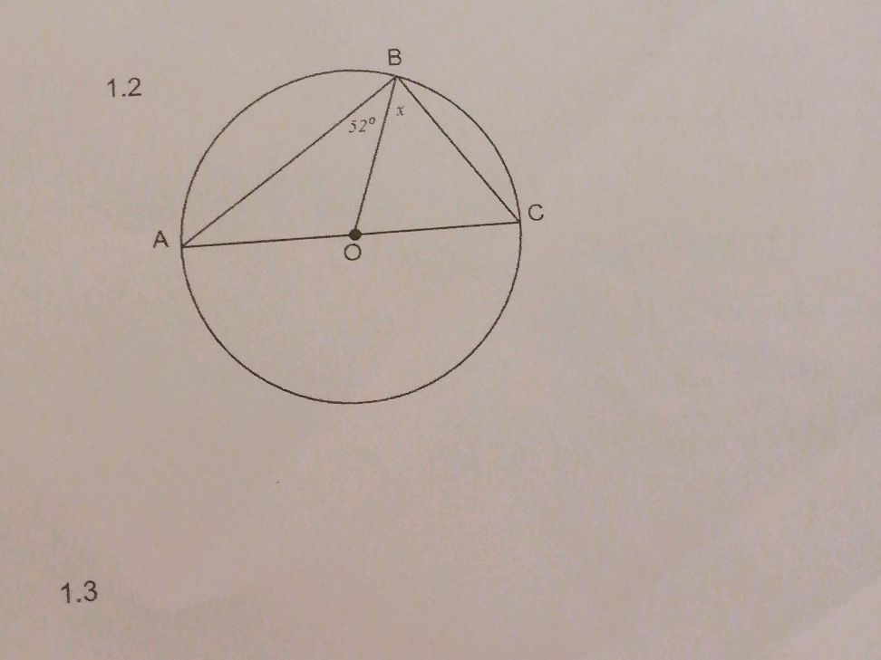 The image shows a circle with center O. | StudyX