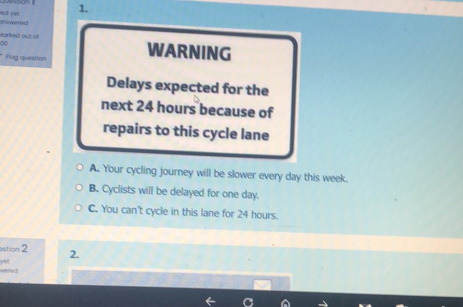 1. WARNING Delays expected for the next 24 | StudyX