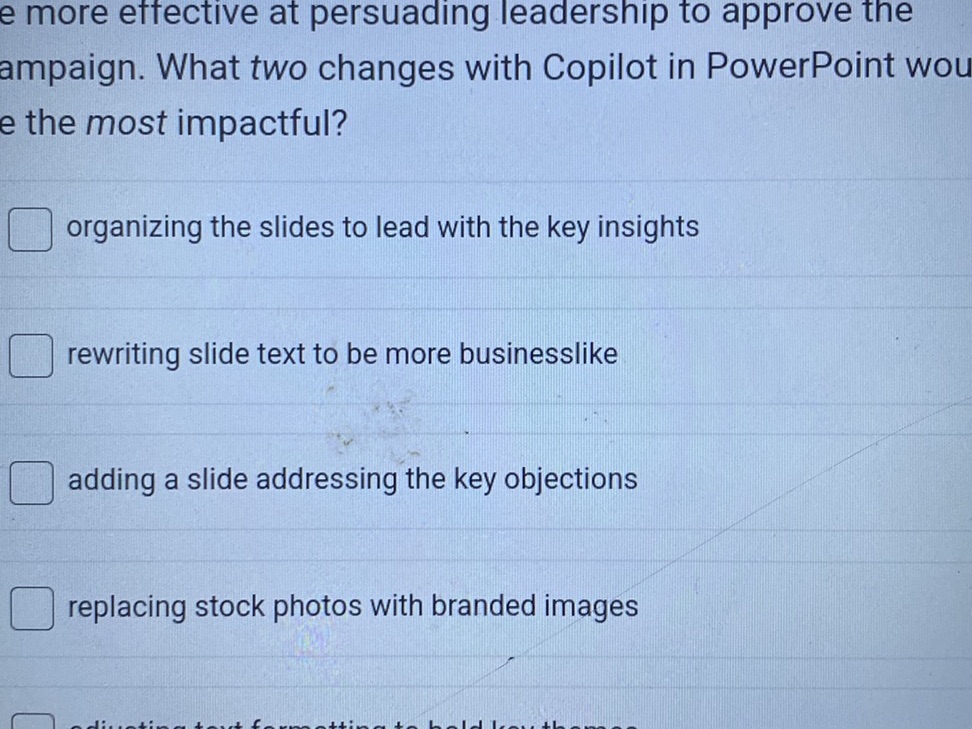 What two changes with Copilot in PowerPoint | StudyX