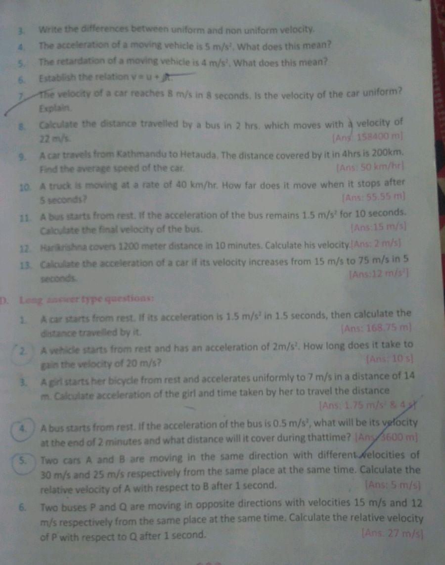 3. Write the differences between uniform and | StudyX