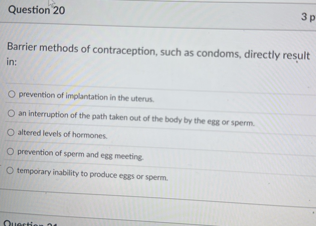 Barrier methods of contraception, such as | StudyX