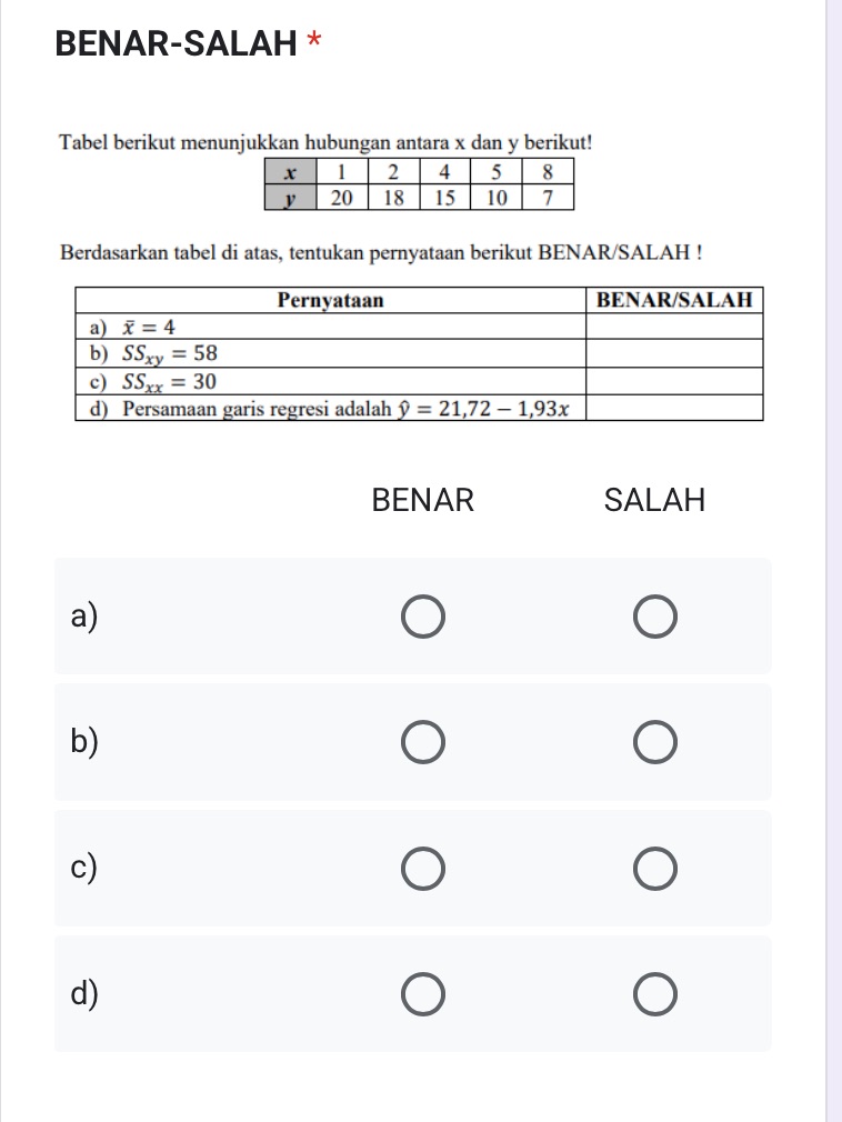 Tabel berikut menunjukkan hubungan antara x | StudyX
