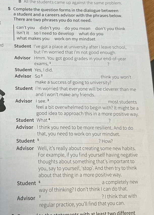 5 Complete the question forms in the | StudyX