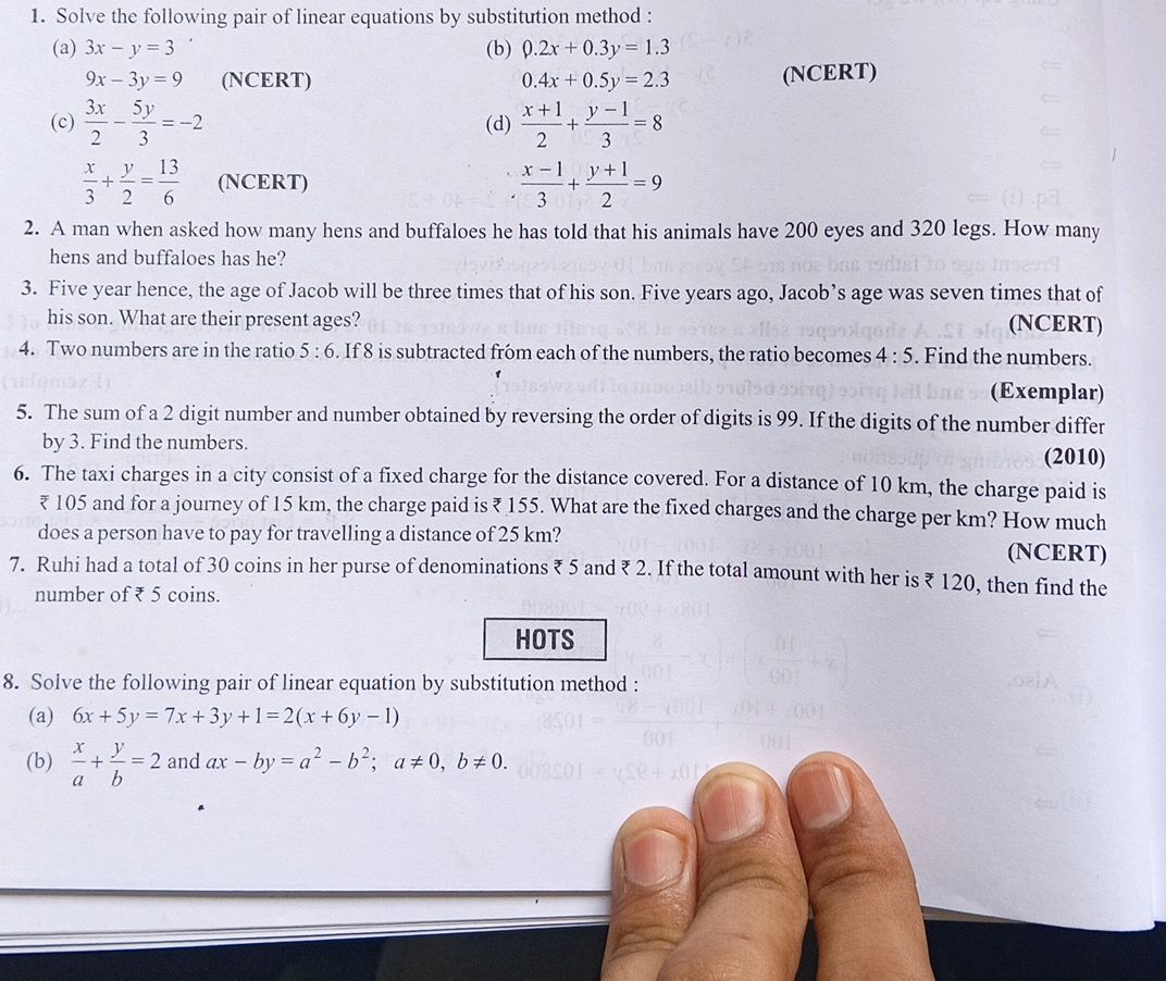 1. Solve the following pair of linear | StudyX