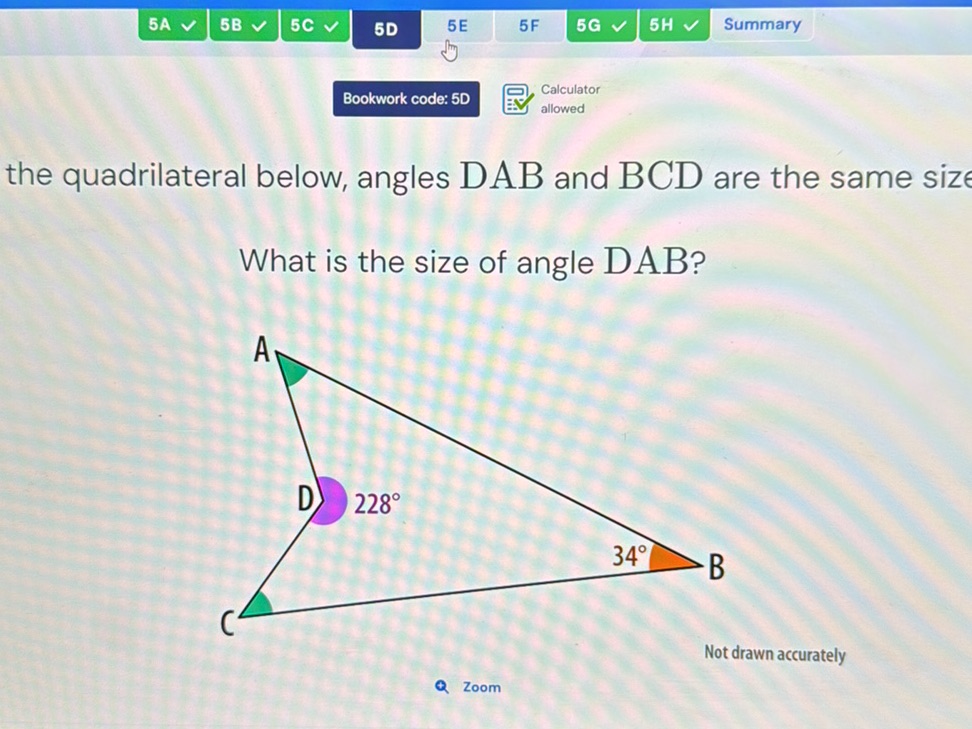 the quadrilateral below, angles DAB and BCD | StudyX
