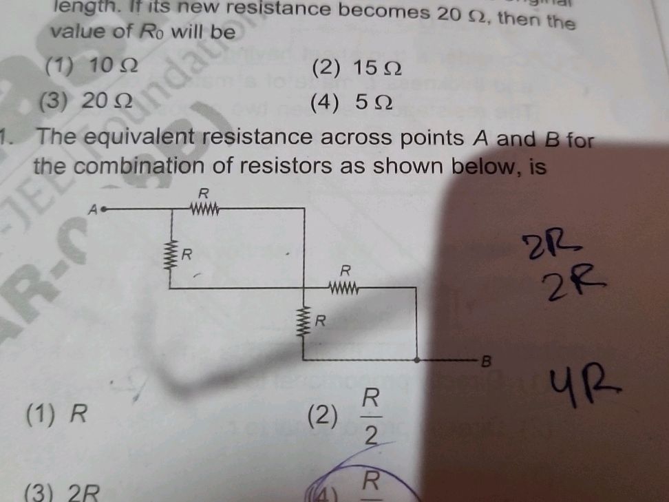 1. The equivalent resistance across points A | StudyX