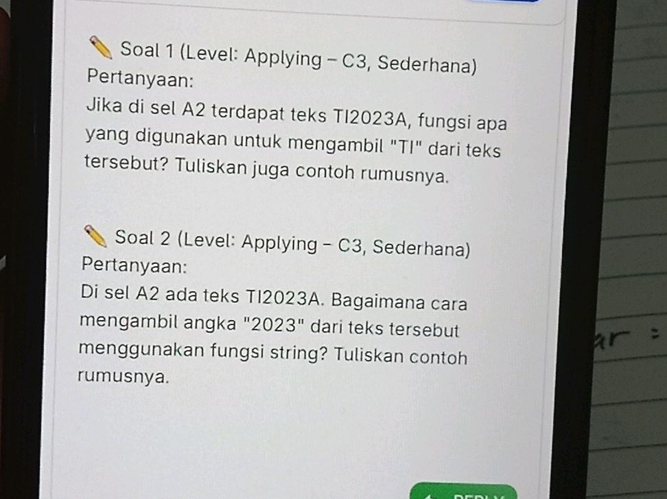 Soal 1 (Level: Applying - C3, Sederhana) | StudyX