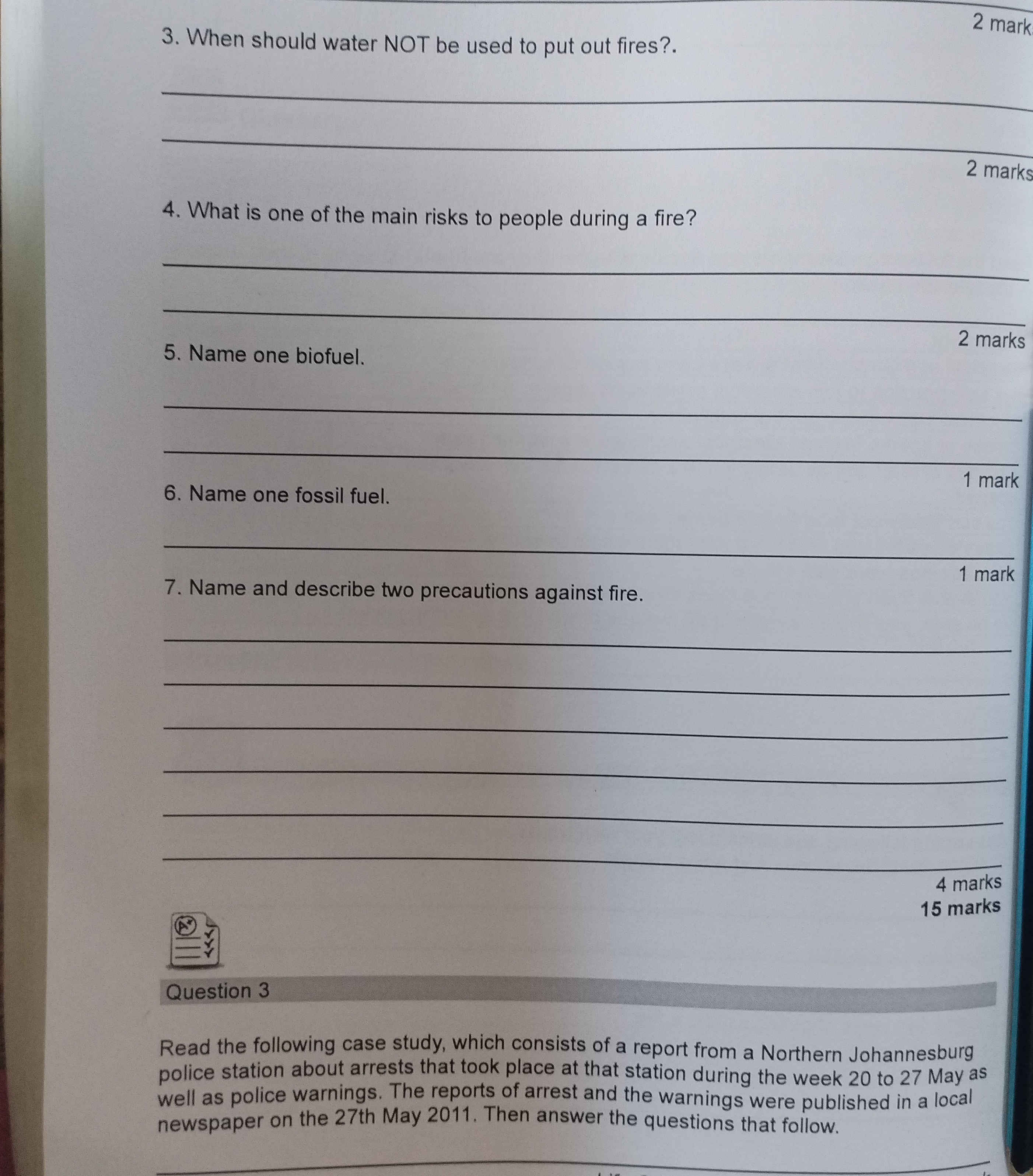 When should water NOT be used to put out