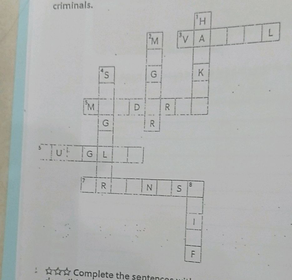 Complete the sentences with the words in the | StudyX