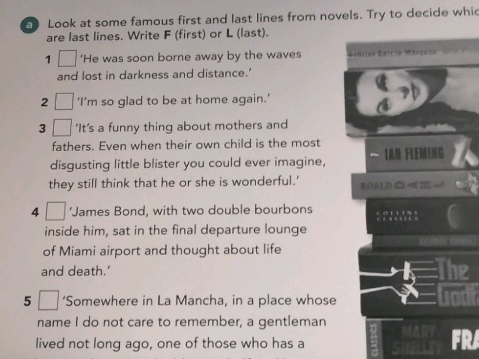 Look at some famous first and last lines | StudyX