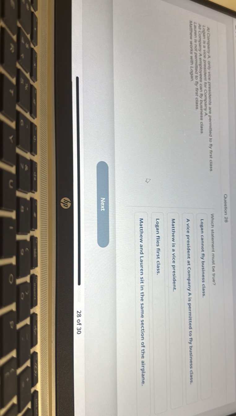 Which statement must be true? Logan cannot | StudyX