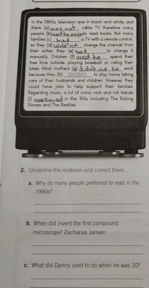 2. Underline the mistakes and correct them. | StudyX