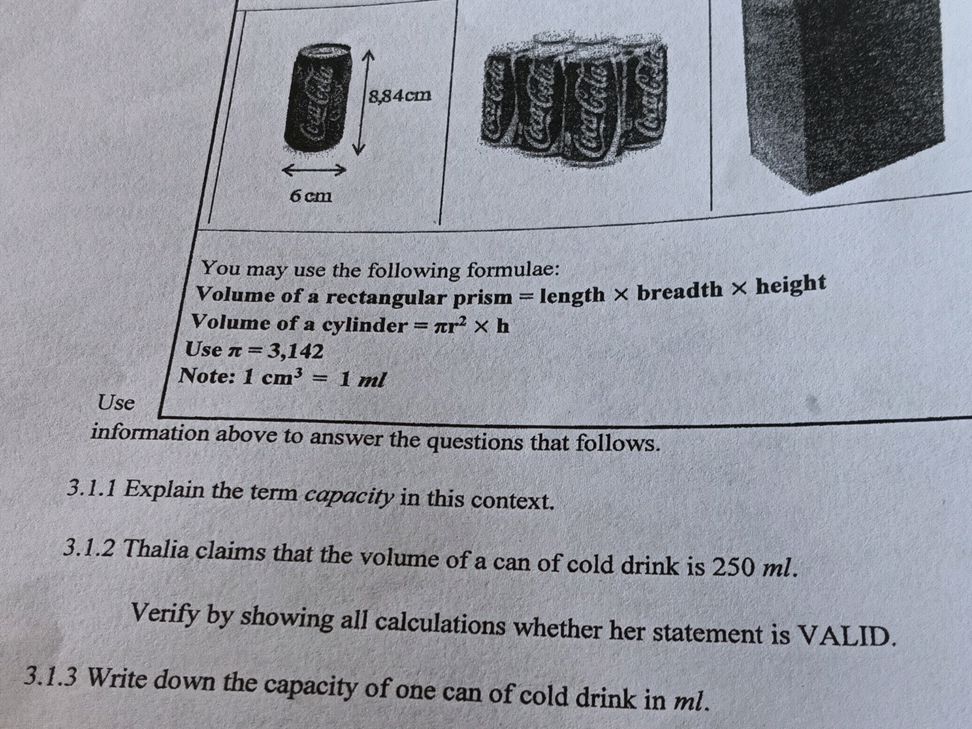 You may use the following formulae: Volume | StudyX