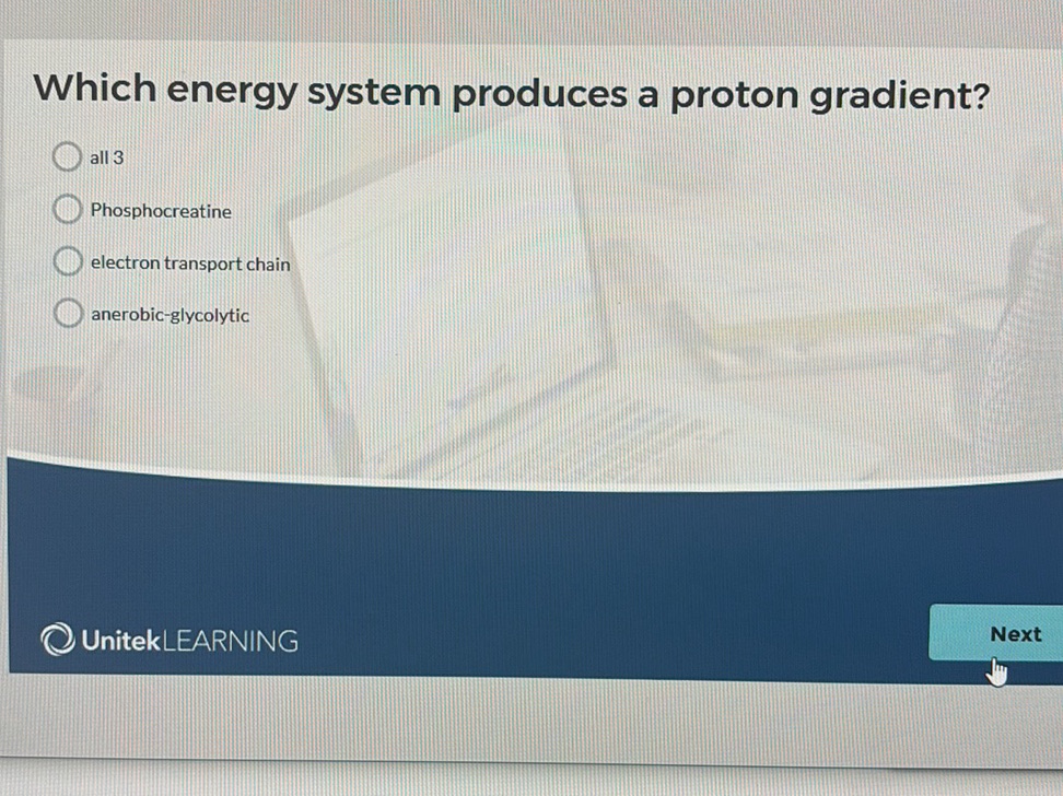 Which energy system produces a proton | StudyX