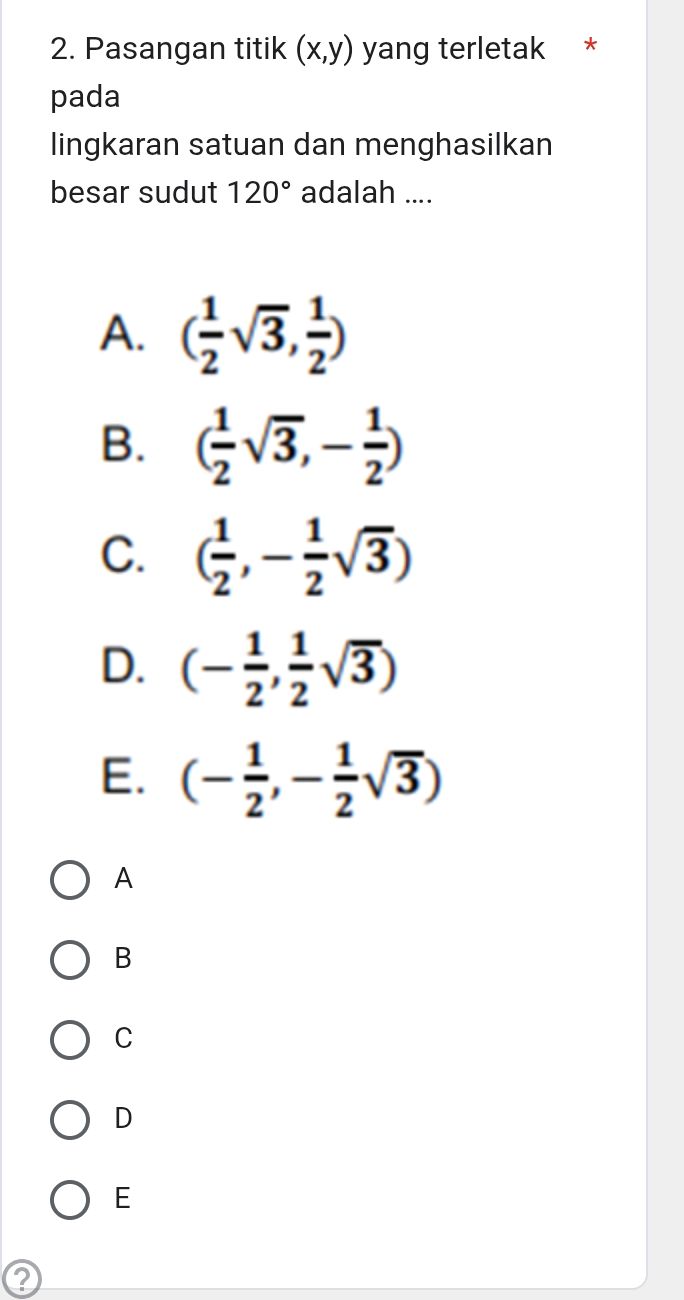 2. Pasangan titik (x,y) yang terletak pada | StudyX