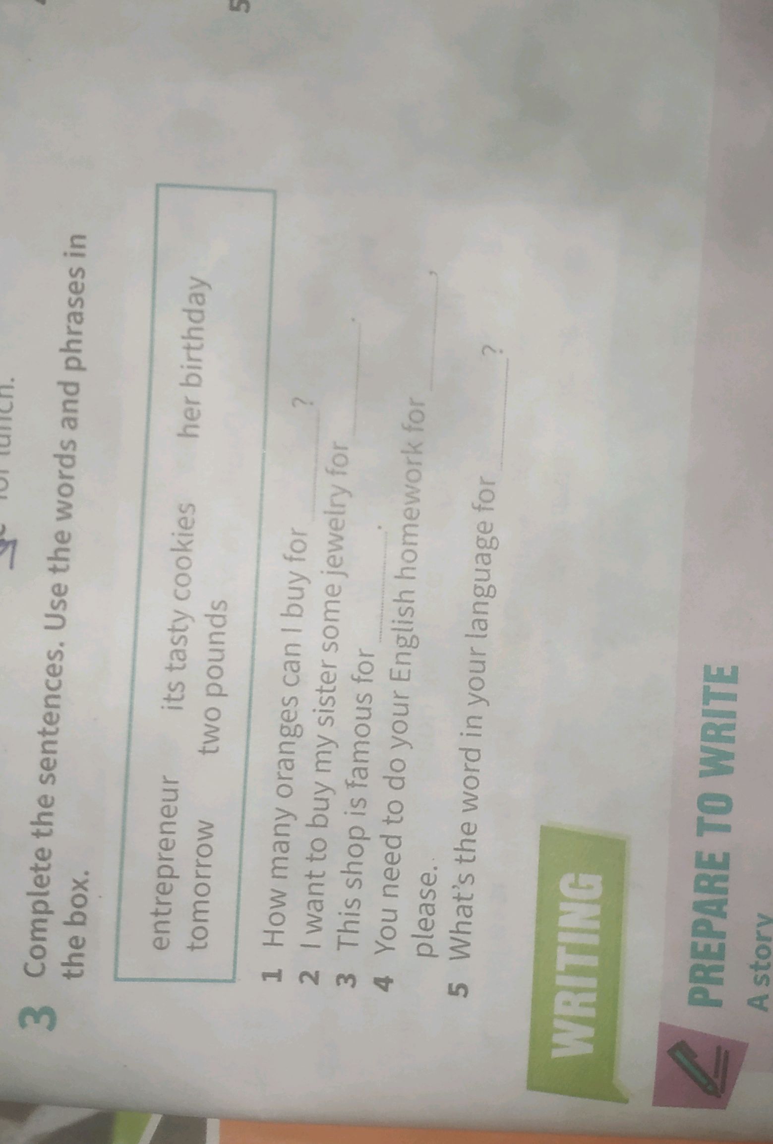 3 Complete the sentences. Use the words and | StudyX