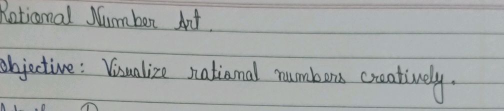 Rational Number Art. Objective: Visualize | StudyX