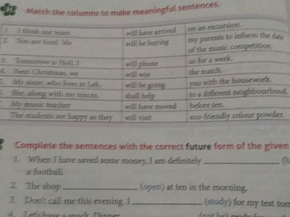 Match the columns to make meaningful | StudyX