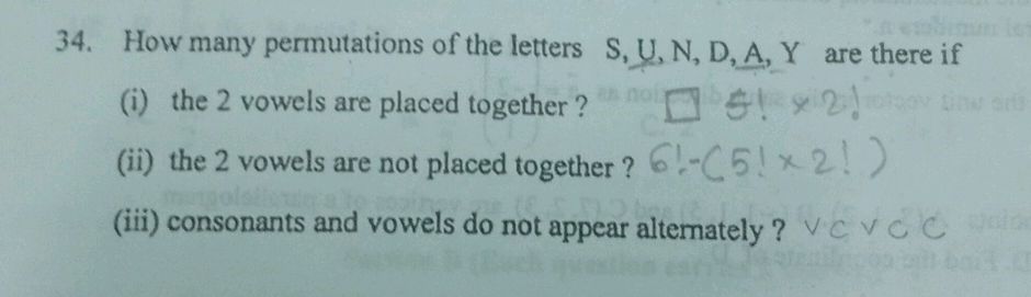 34. How many permutations of the letters S, | StudyX