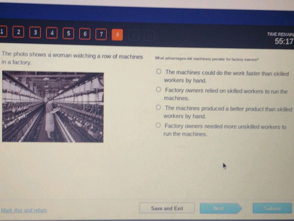 The photo shows a woman watching a row of | StudyX