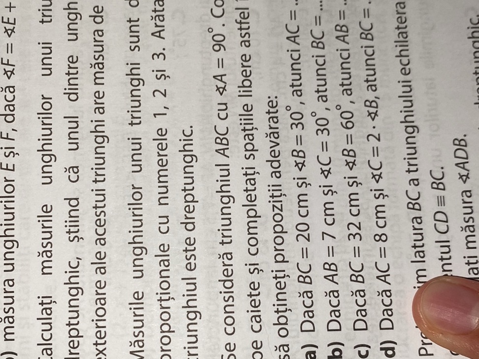 Calculați măsurile unghiurilor unui triunghi | StudyX