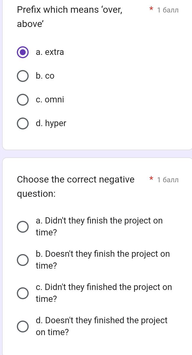 Prefix which means 'over, above' a. extra | StudyX