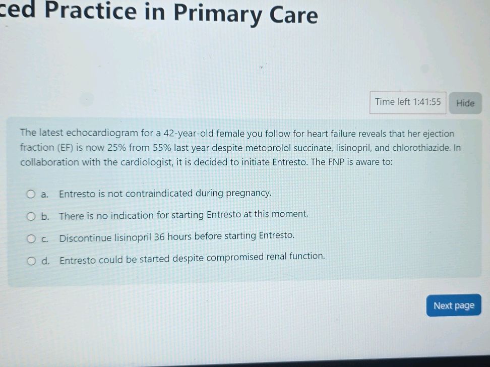 The latest echocardiogram for a 42-year-old | StudyX