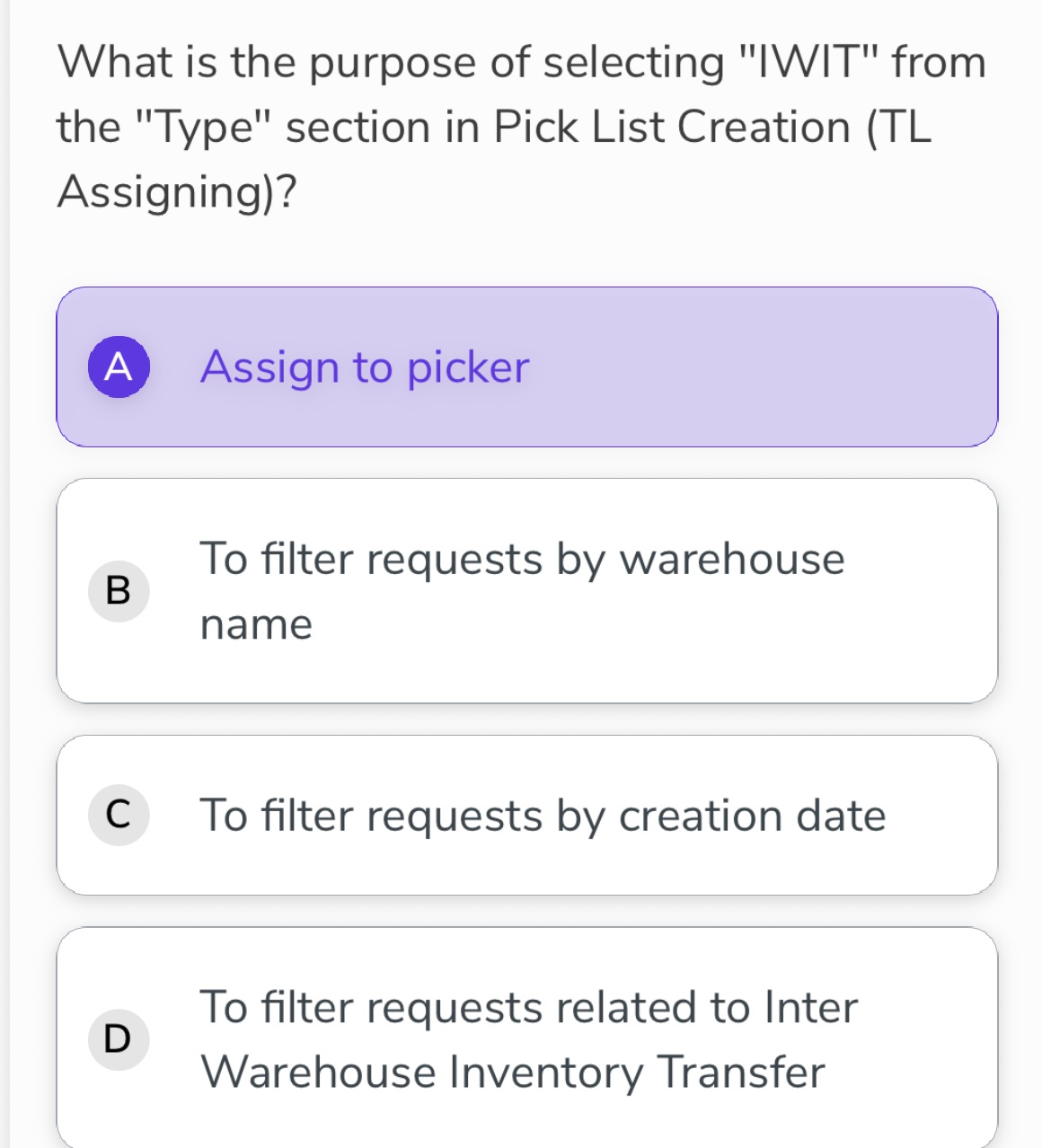 What is the purpose of selecting "IWIT" from