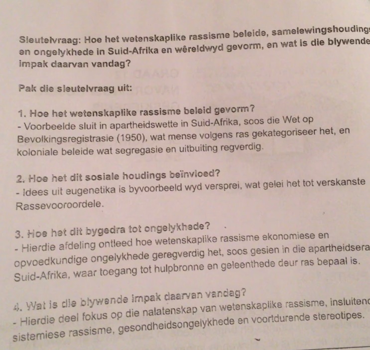 Sleutelvraag: Hoe het wetenskaplike rassisme | StudyX