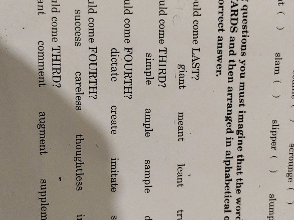 questions you must imagine that the words | StudyX