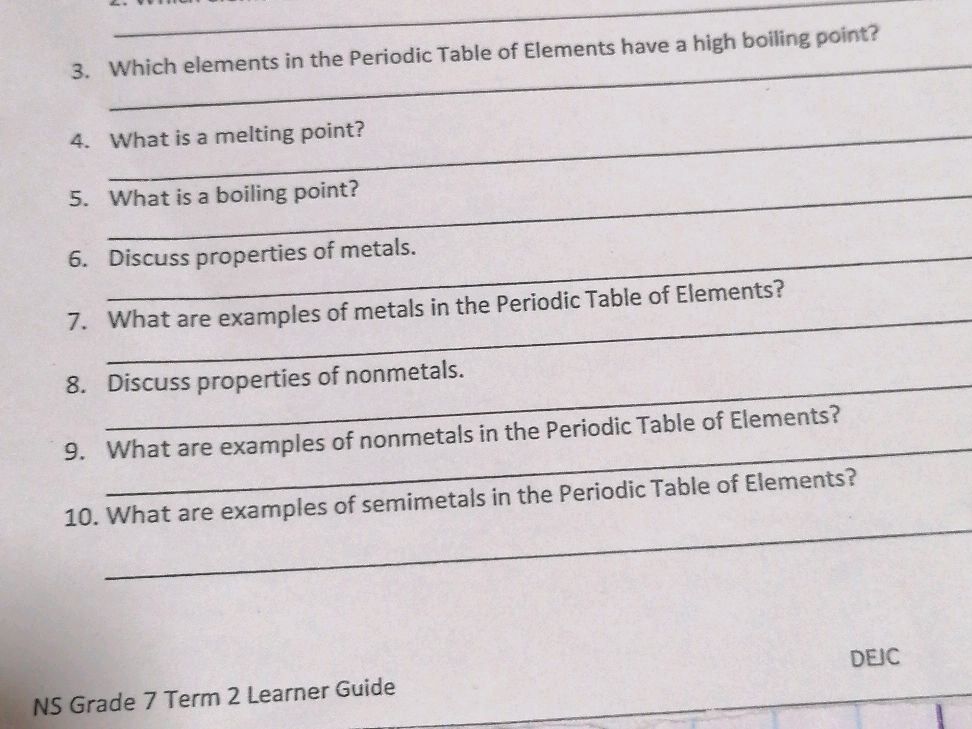 3. Which elements in the Periodic Table of | StudyX