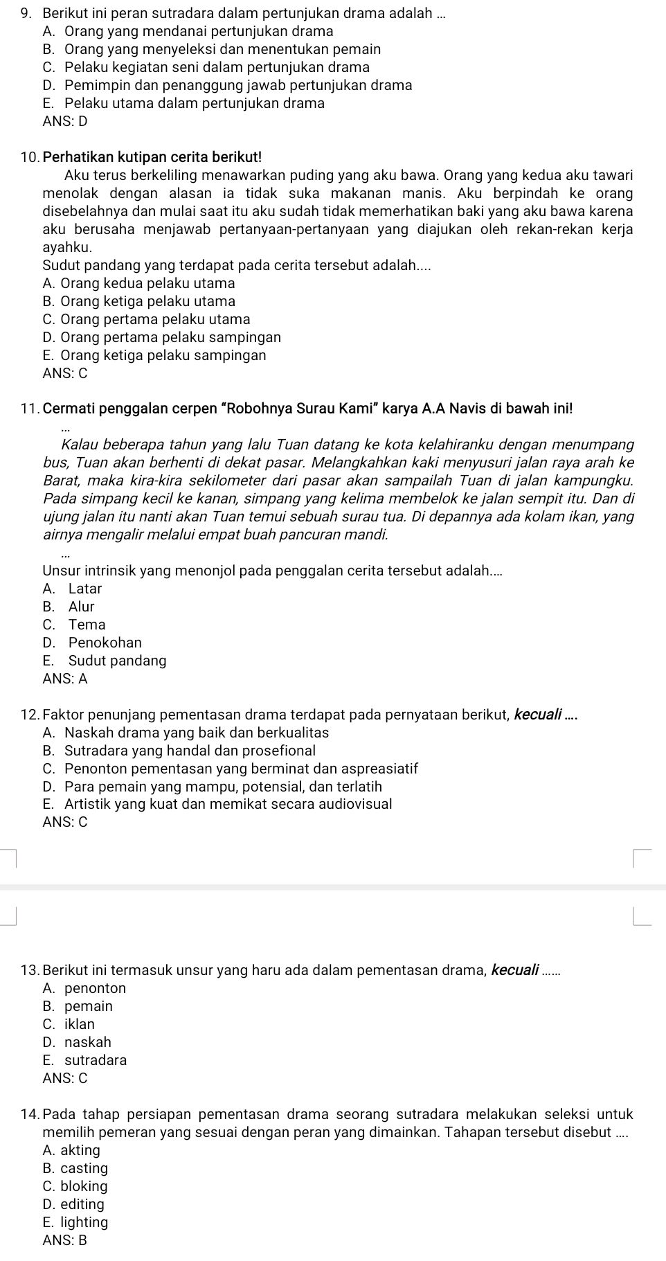 9. Berikut ini peran sutradara dalam | StudyX
