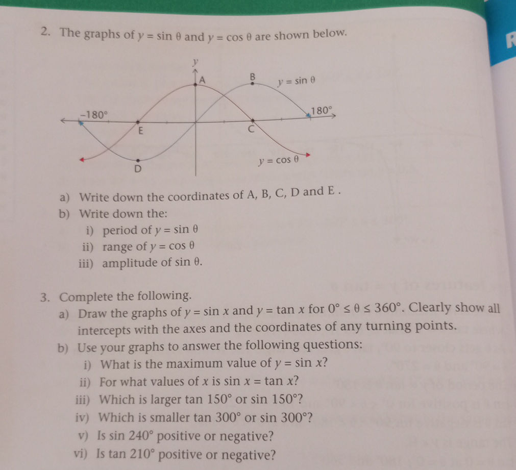 2. The graphs of $y = sin $ and $y = cos | StudyX