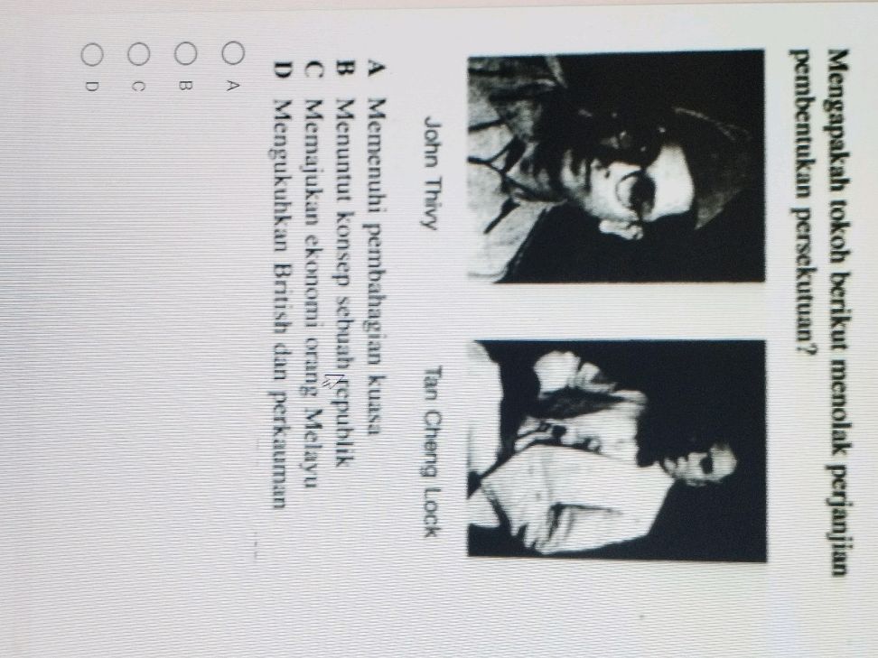 Mengapakah tokoh berikut menolak perjanjian | StudyX