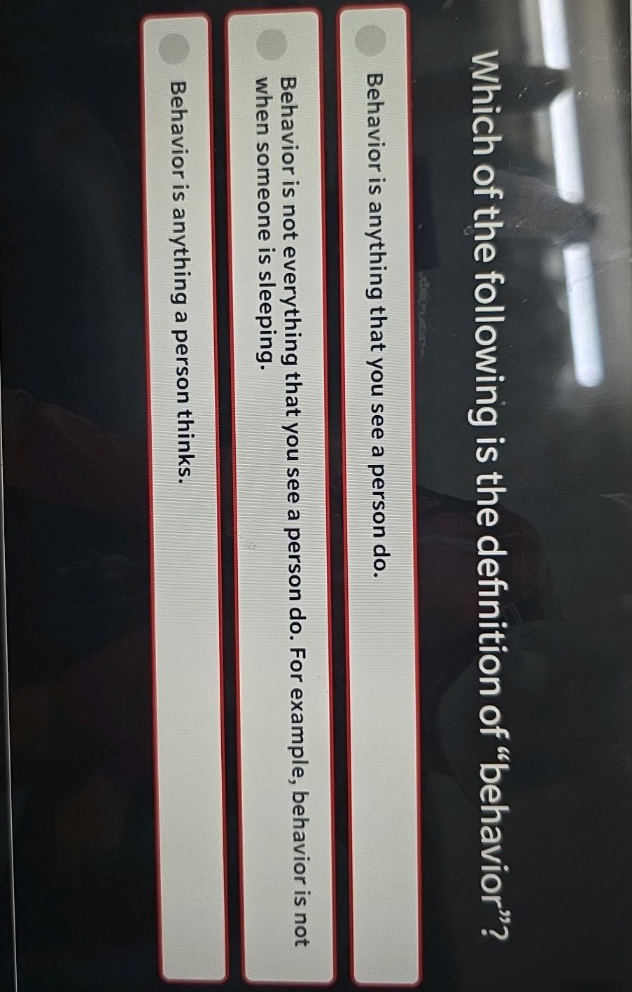 Which of the following is the definition of | StudyX