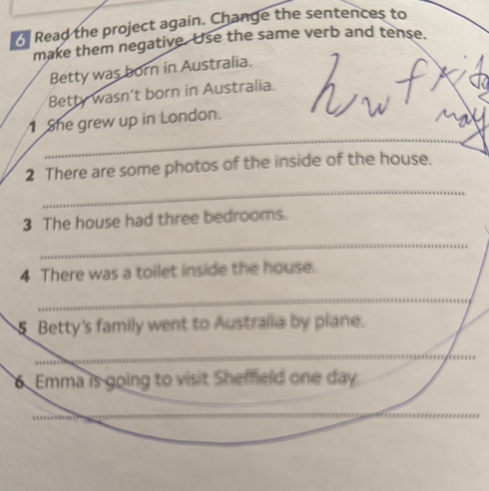 6 Read the project again. Change the | StudyX