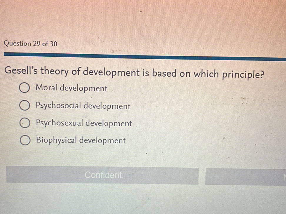 Gesell's theory of development is based on | StudyX
