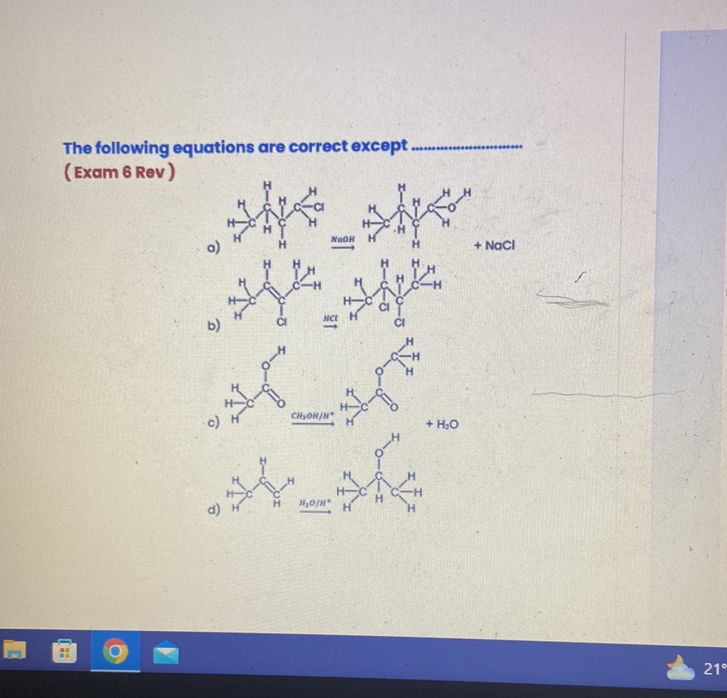 The following equations are correct except | StudyX